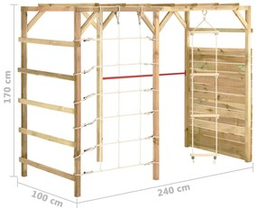 vidaXL Marketos Prolézačka 240 x 100 x 170 cm impregnované borové dřevo