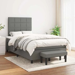 Box spring postel s matrací tmavě šedá 120x190 cm textil 3270356