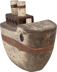 Dřevěná dekorace loď Nauticco - 15*6*12 cm