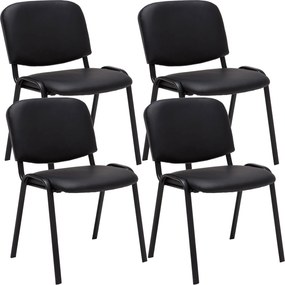 Sada 4 konferenčních židlí Ken umělá kůže – černá