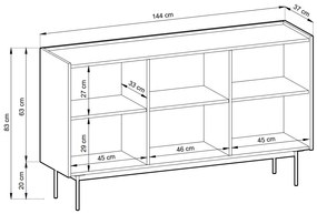 Komoda Color K144 dub linea/kašmír