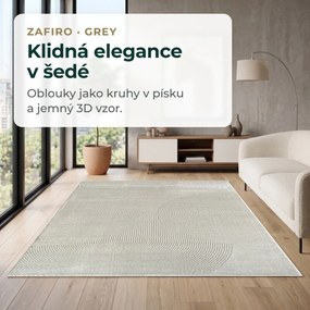 Angel Carpet, Kusový koberec Zafiro 25 Grey, 120x170, šedá, kancelář