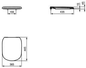 Ideal Standard Tesi - Klozetové sedátko wrapover Soft-Close, Bílá, T352901