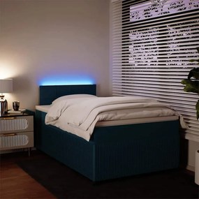 Box spring postel s matrací modrá 120 x 200 cm samet 3290014