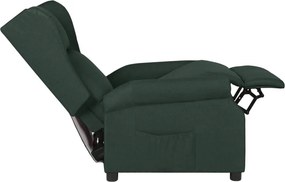 Polohovací křeslo tmavě zelené textil 340955