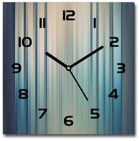 Wallmuralia Skleněné hodiny na stěnu Modrné pásky 30x30 cm
