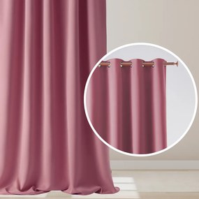 Room99 Hotový závěs na kroužcích AURA Barva: Tmavě růžová/Stříbrná, Velikost: 140 x 280 cm