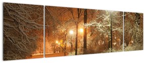 Obraz - Zasněžený park (170x50 cm)