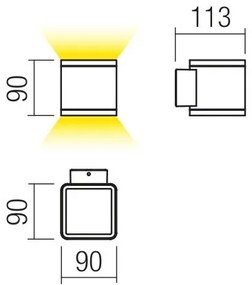 Redo 9065 - LED Venkovní nástěnné svítidlo BETA 2xLED/6W/230V IP54