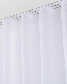 Záclona na řasící pásce Wave barva bílá látka poloprůhledná, pletený vzor, vzorované