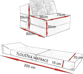 Rozkládací molitanové křeslo (matrace) AVA - tmavě modré