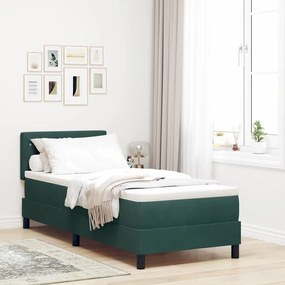 Postel s boxspringem s matrací Tmavě zelená 80 x 200 cm samet 3339071