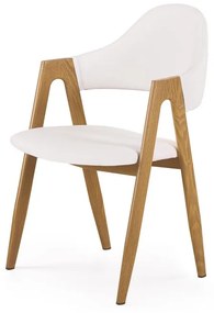 Jídelní židle Emilie bílá/dub medový