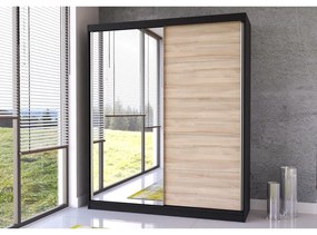 IDZ Šatní skříň Bella (183 cm) Barva dřeva: Černá + Sonoma