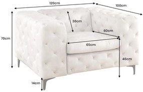 Designové křeslo Rococo šampaňský samet