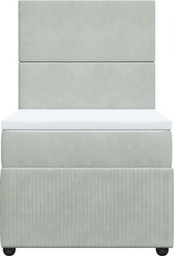 Box spring postel s matrací světle šedá 100x200 cm samet 3294556