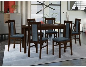 Rozkládací stůl se 6 židlemi - AL34, Barva dřeva: sonoma, Potah: Hygge D20