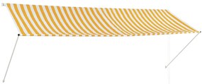 Zatahovací markýza žluto-bílá 350 x 150 cm,  143756