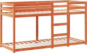 Patrová postel se střechou voskově hnědá 90x200 cm borové dřevo 3282078