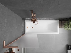 Mexen Next L, 1-křídlová vanová zástěna 60 x 150 cm, 6mm sklo námraza, měděný profil, 895-060-000-03-30-65