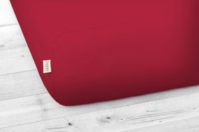 Jersey prostěradlo světle červené na výšku matrace do 30 cm Velikost: 90 x 200