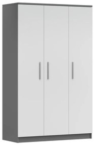 Šatní skříň OMEGA II 19 3D 120 cm bílá/šedá