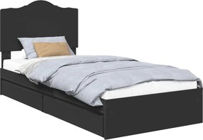 Postel s úložným prostorem Černá 70 x 190 cm Kompozitní dřevo 3413556