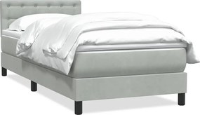 Box Spring Postel s matrací Světle šedá 90x220 cm Samet 3316623
