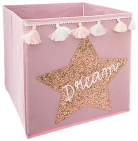 Atmosphera for Kids Úložný box na hračky DREAM růžový 30 x 30 x 30 cm
