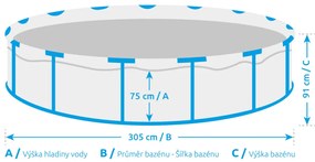 Bazén Florida 3,05x0,91 m se skimmerem - motiv TEAK