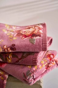 Pip Studio ručníky z bavlněného froté Secret Garden, mauve (Luxusní ručníky z bavlněného froté v designu Secret Garden v barvě mauve)