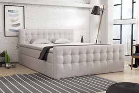 ZETKA MIDAS 160x200 moderní kontinentální postel boxspring světle šedá 162 x 92 x 216 cm