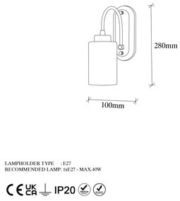 Opviq Nástěnné svítidlo Hemikilo - 13160, Zlatá