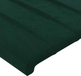 Čelo postele tmavě zelené 144x5x118/128 cm sametové 3116621