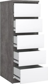 FALCO Komoda Simplicity 233 beton/bílý lesk