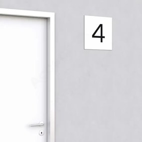 ACCEPT Označení podlaží - číslo "4" - stříbrná tabulka - černý popis