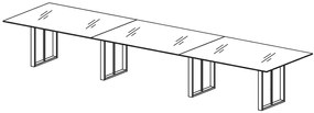 FREZZA - Jednací stůl VELVET 420, 480x120 cm - sklo