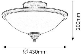 RABALUX Stropní svítidlo ELISETT, 2xE14, 40W, 43cm, kulaté 002759