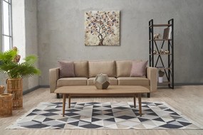 Hanah Home Sametová pohovka KALE krémová 222 cm 825BLC2726