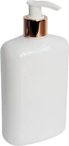Dávkovač na mýdlo 400 ml bílý s bílo-zlatým dávkovačem LIMA