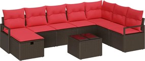 Set pohovek 9 ks Hnědá polyratan 3359243