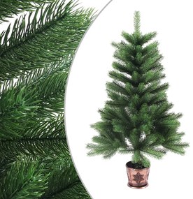 vidaXL Umělý vánoční stromek s LED a sadou koulí 90 cm zelený