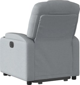 Elektrické zvedací polohovací křeslo světle šedé textil 3204392