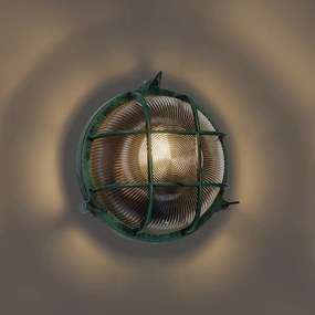 Venkovní nástěnné svítidlo zelené kulaté IP44 - Noutica