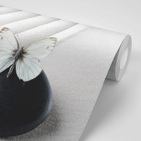 Samolepící tapeta Zen kámen s motýlem