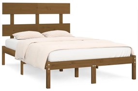 Rám postele medově hnědý masivní dřevo 120x190 cm malé 2lůžko,  3104646