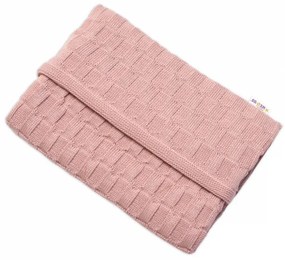 Luxusní bavlněná pletená deka, dečka CUBE, 80 x 100 cm - pudrově růžová