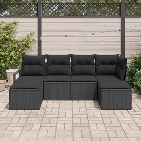 Set pohovek 6 ks Černá polyratan 3355162