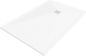 Mexen Stone+, obdélníková vanička z minerálního kompozitu 120 x 100 cm, bílá, bílá krytka, 44101012-W