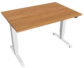 Elektr. nastavitelný stůl 120x80 - HOBIS MOTION MS 3 1200 Dekor stolové desky: olše, Barva kovové podnože: bílá
